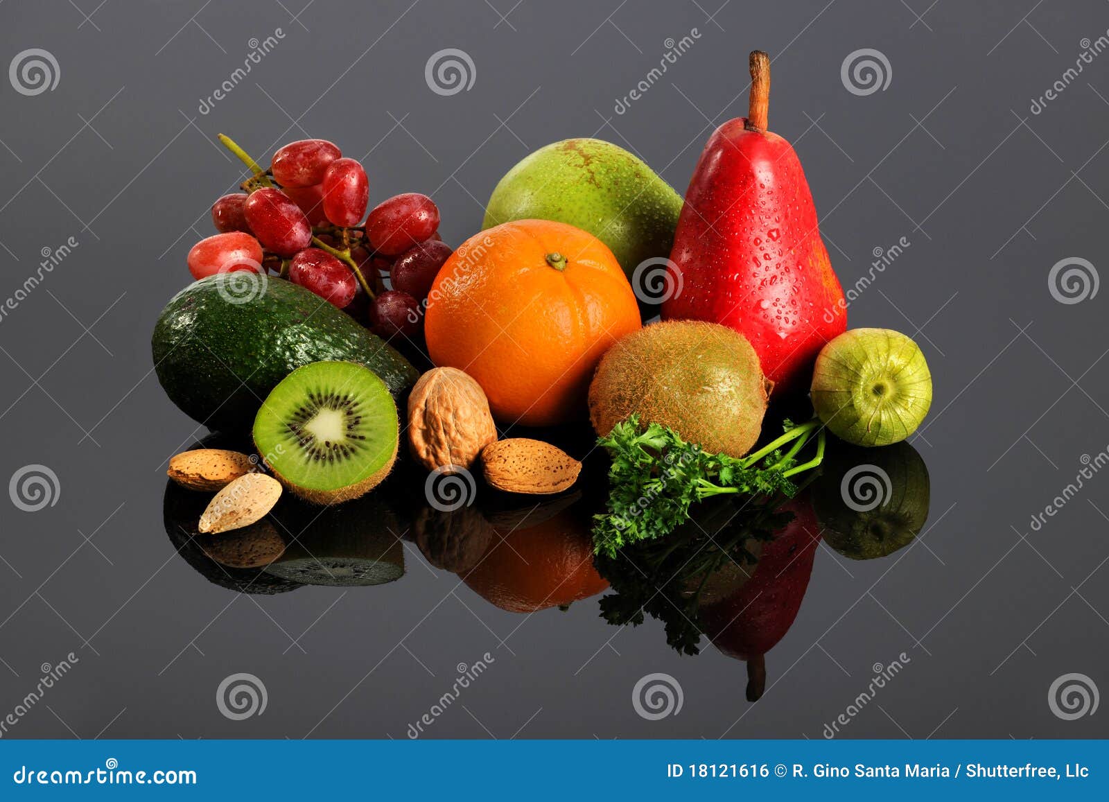 Fruits and Vegetables with Reflection Stock Photo - Image of fresh ...
