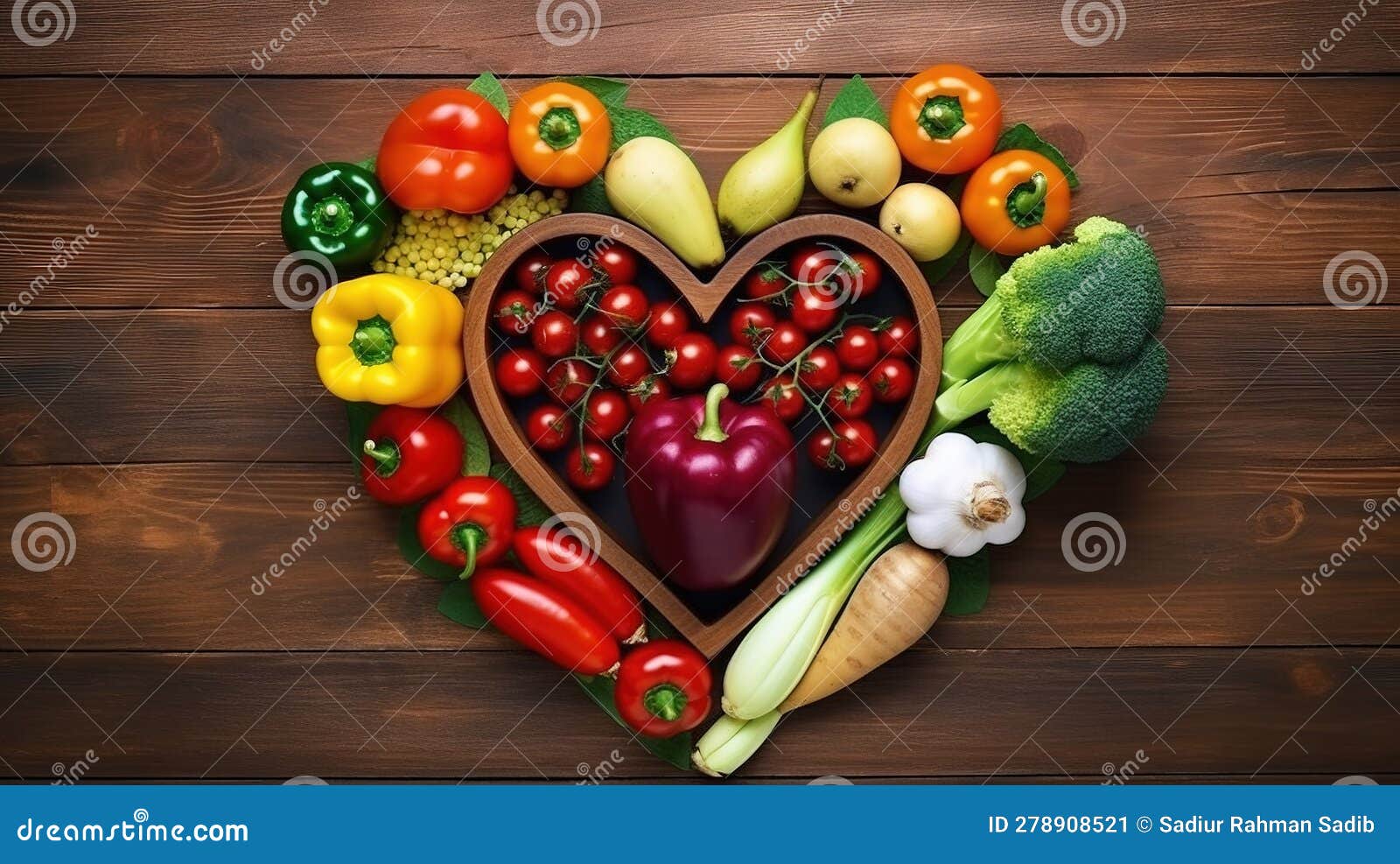 Fruits and Vegetables. Top View of a Wooden Table Full of Vegetables ...