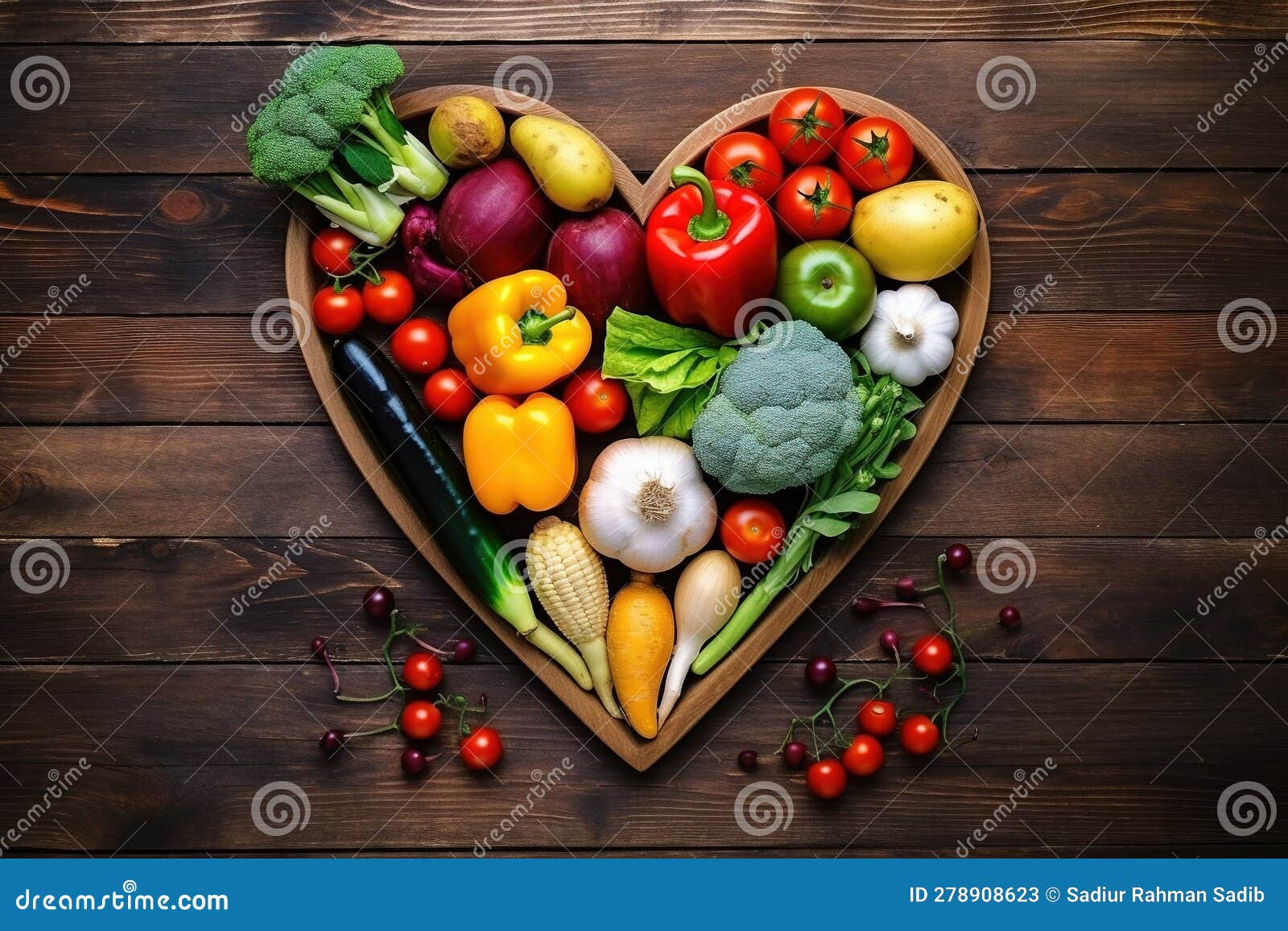 Fruits and Vegetables. Top View of a Wooden Table Full of Vegetables ...