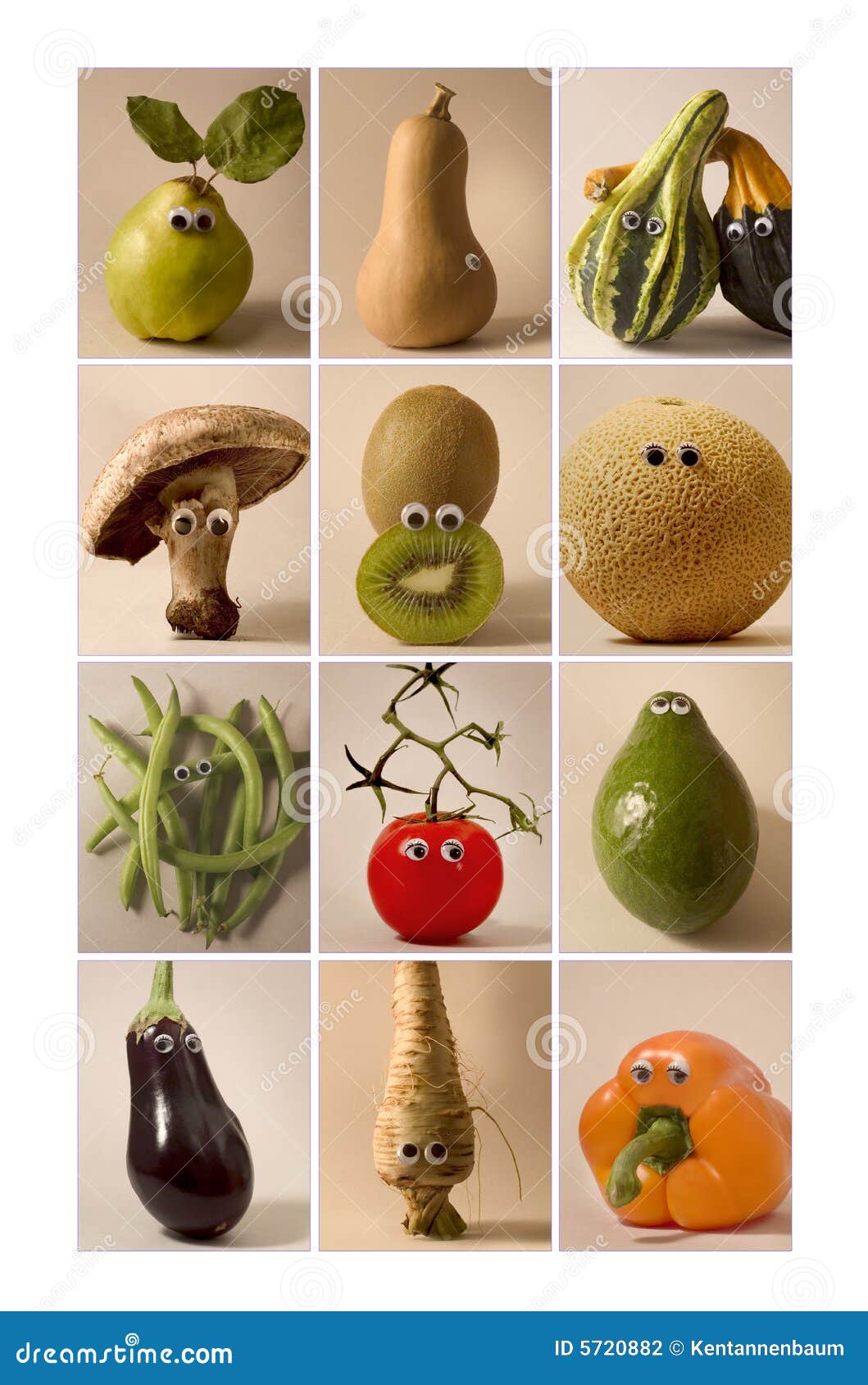 Fruits & Vegetables with Toy Eyes Stock Photo - Image of vegetables ...