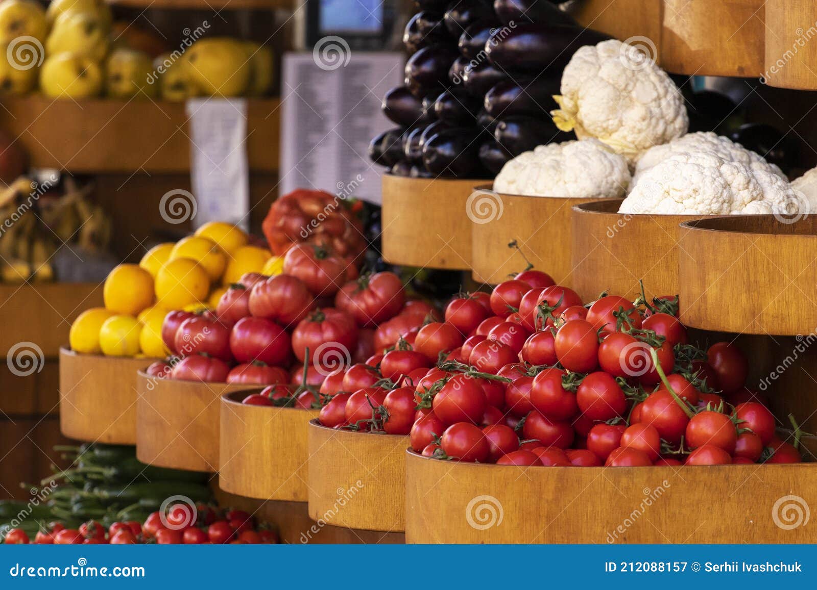 Fruits and Vegetables in a Vegetable Shop. Stock Image - Image of shop ...