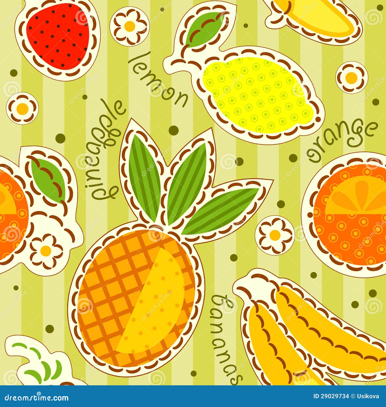 Fruits wallpaper stock vector. Illustration of food, design - 29029734