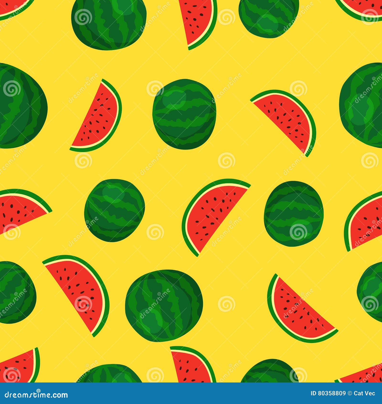 Fruits Watermelon Seamless Patterns Vector | CartoonDealer.com #80358809