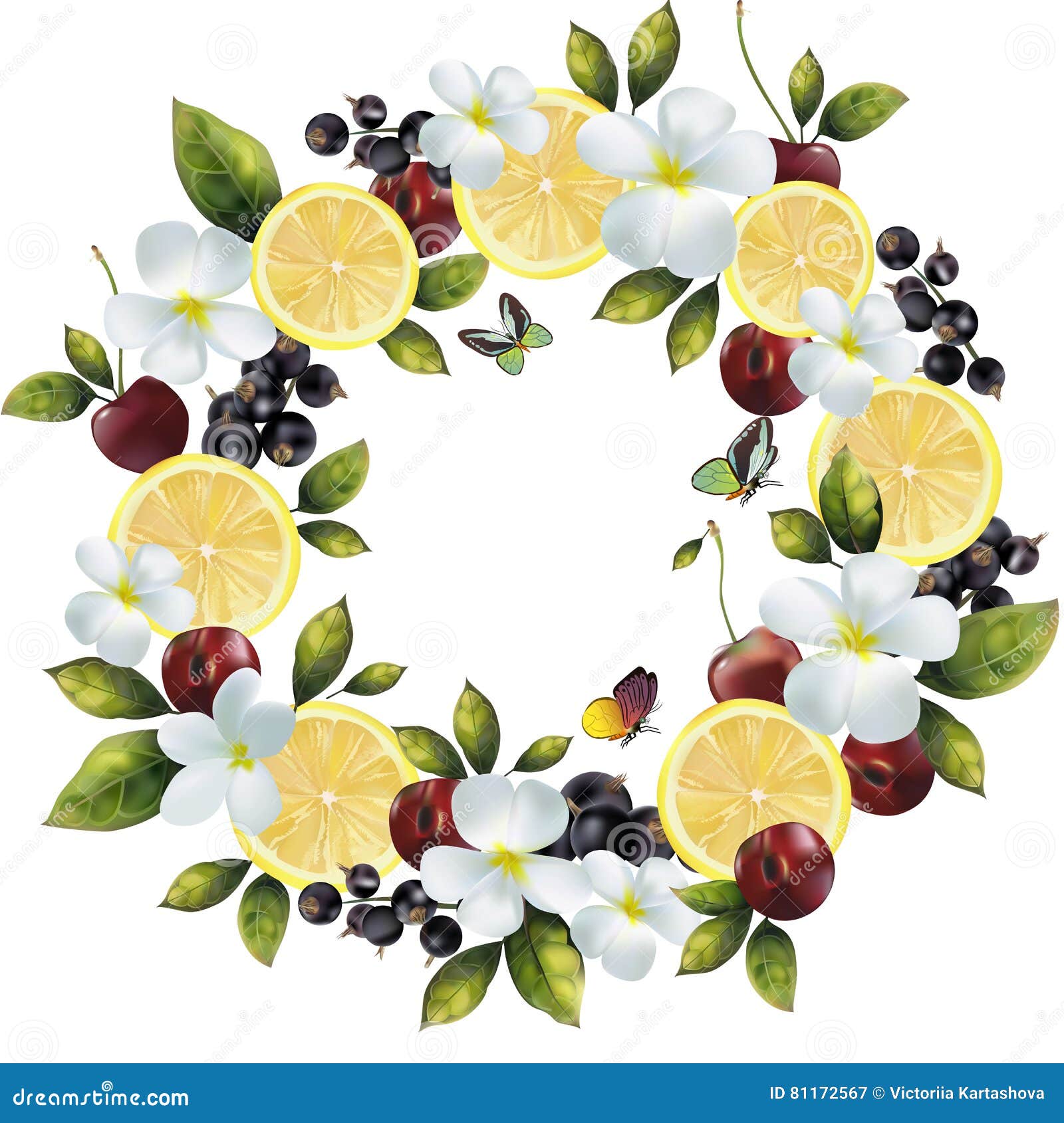 Fruity Berry Mix in a Circle. Stock Vector - Illustration of color ...