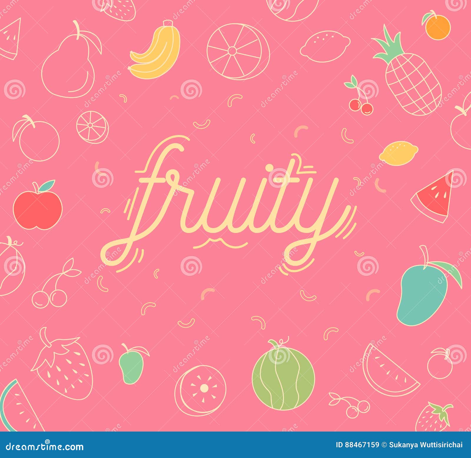 Fruity Icons Design Set.Vector Illustration. Stock Illustration ...