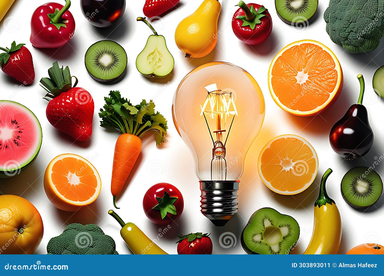 Fruity Illumination: Light Bulb Constructed from Assorted Fruits and ...