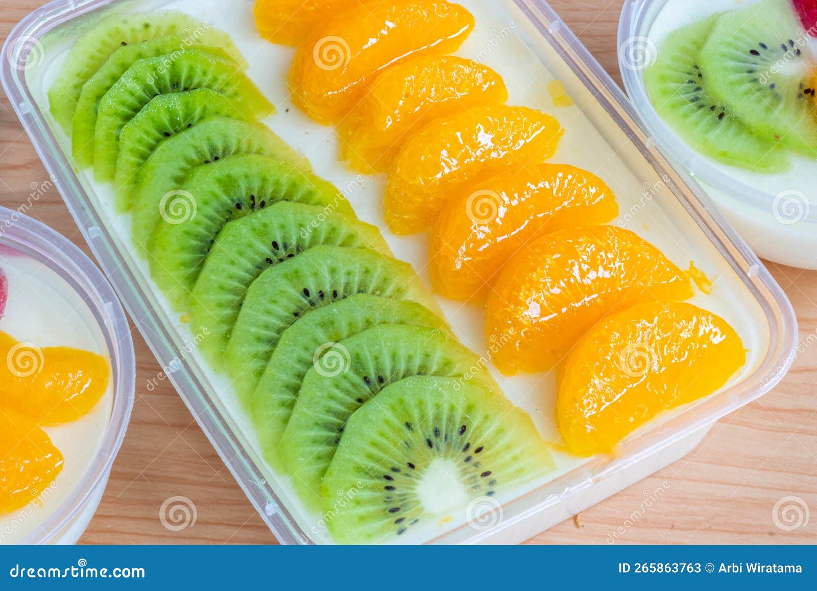 Fruity Milk Pudding, Sweet Vanilla Silk Pudding Dessert with Fruit ...