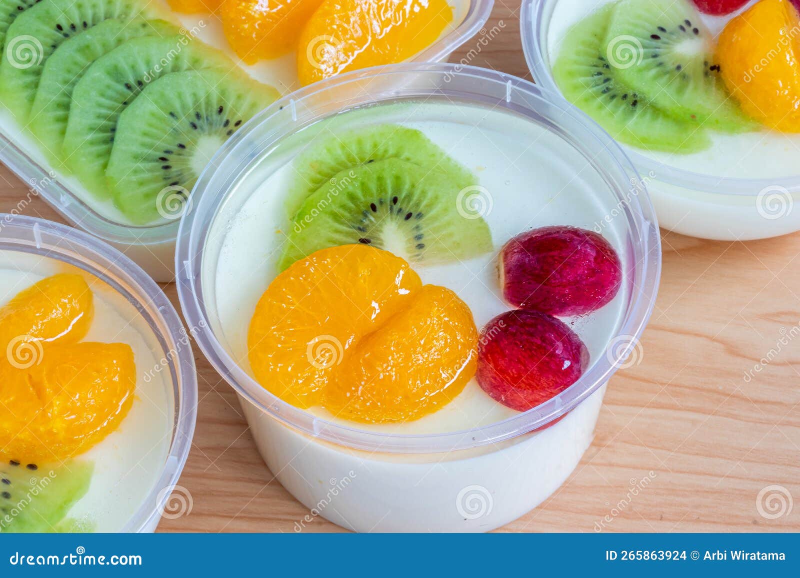 Fruity Milk Pudding, Sweet Vanilla Silk Pudding Dessert with Fruit ...