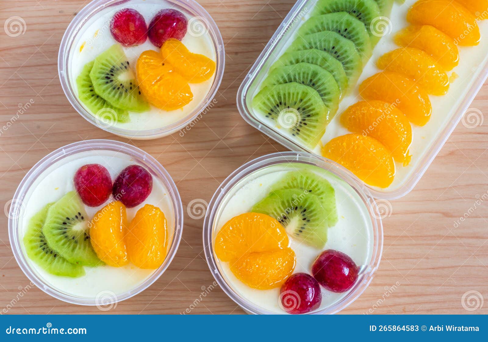 Fruity Milk Pudding, Sweet Vanilla Silk Pudding Dessert with Fruit ...