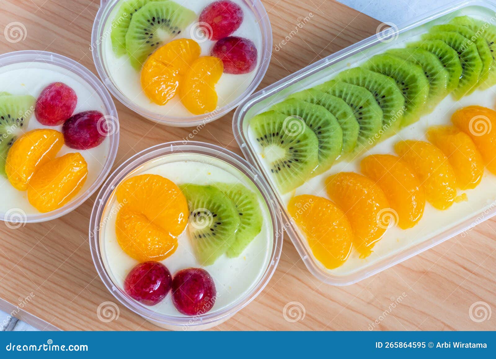 Fruity Milk Pudding, Sweet Vanilla Silk Pudding Dessert with Fruit ...