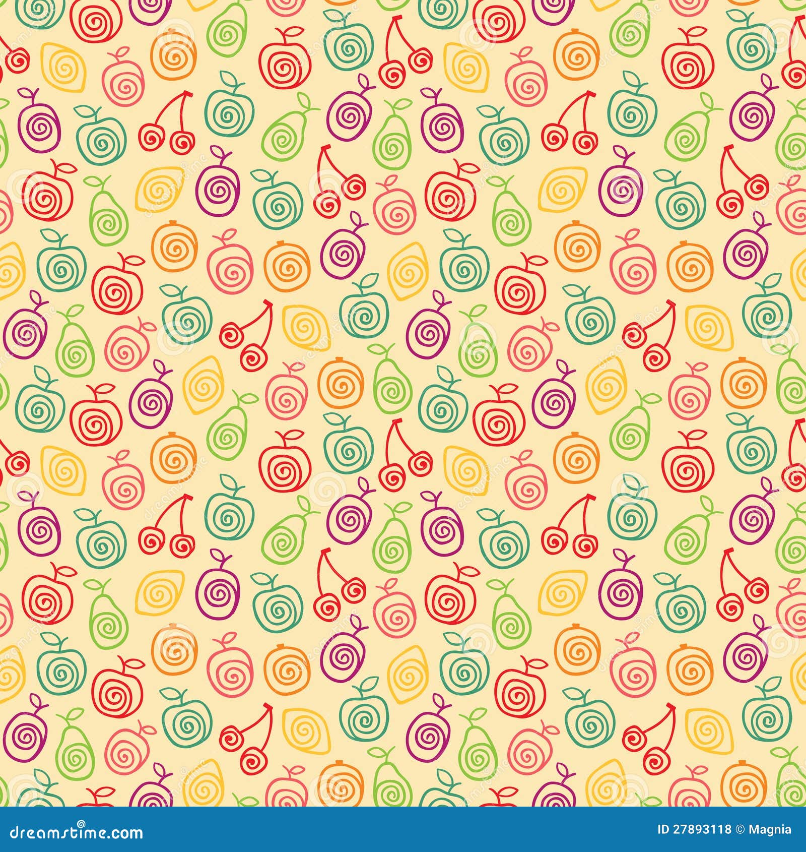 Fruity pattern stock vector. Illustration of decoration - 27893118