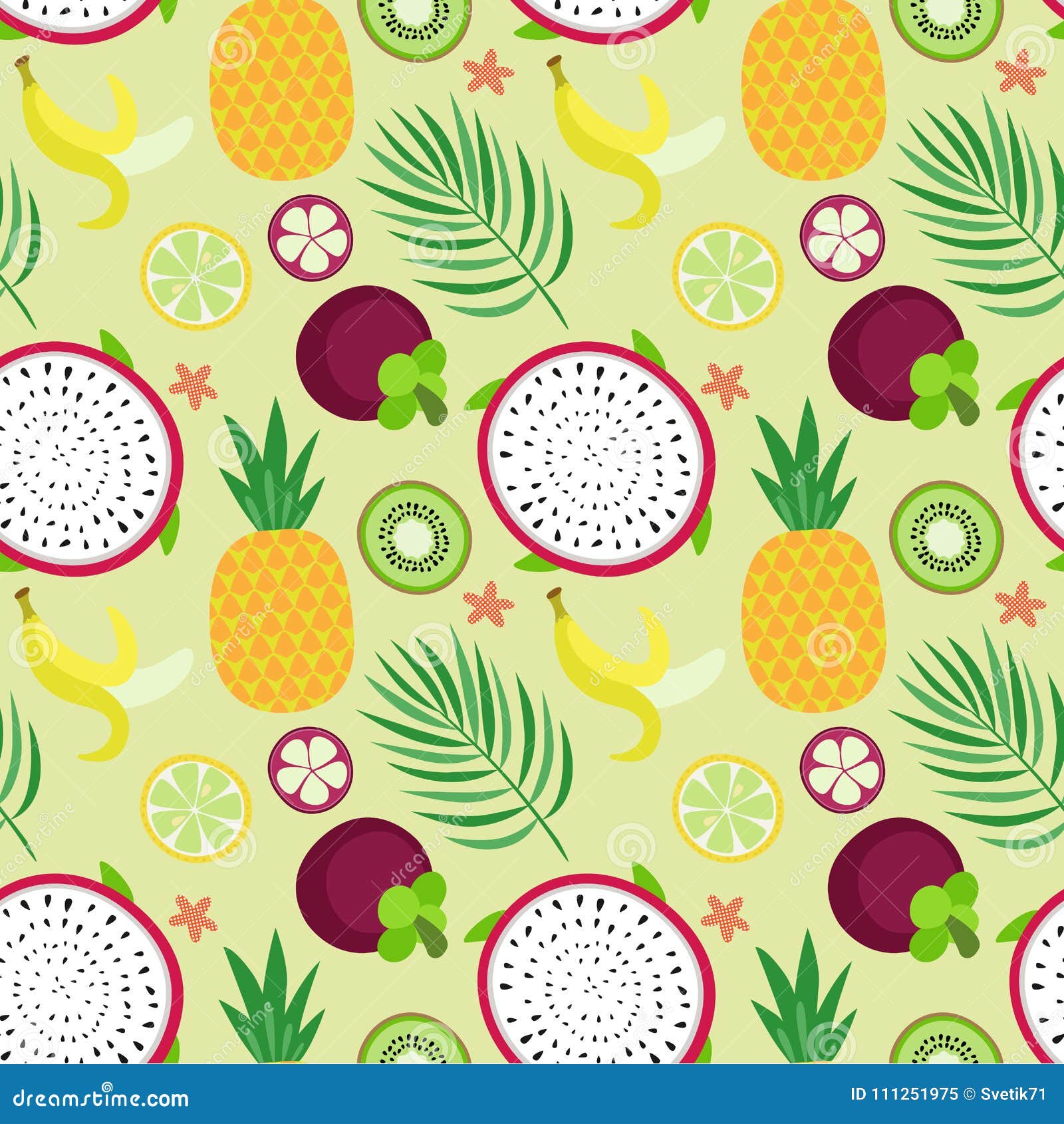 Fruity Pattern On A Colored Background Stock Vector - Illustration of ...