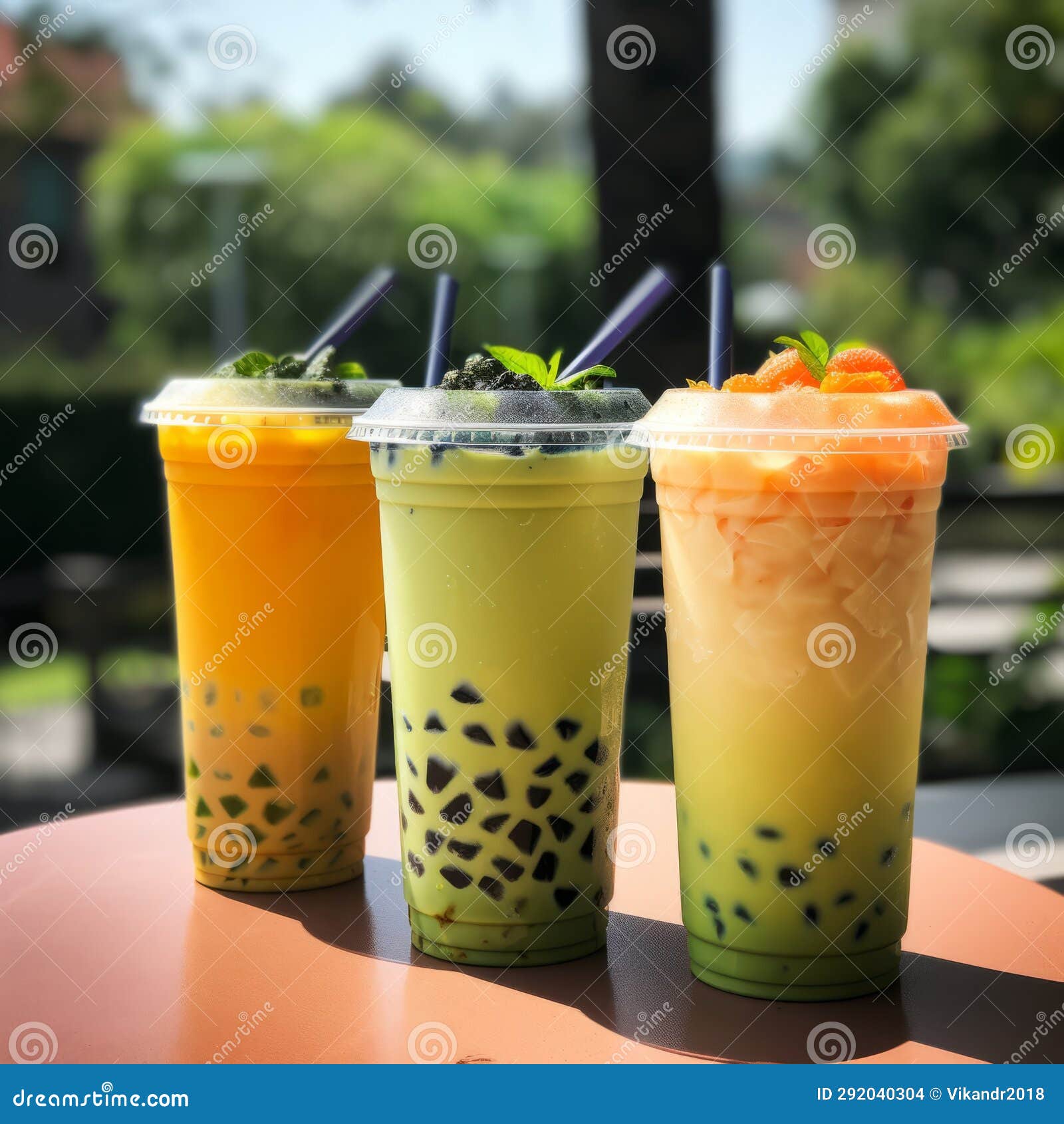 Fruity Refreshment on Table Stock Illustration - Illustration of fruit ...