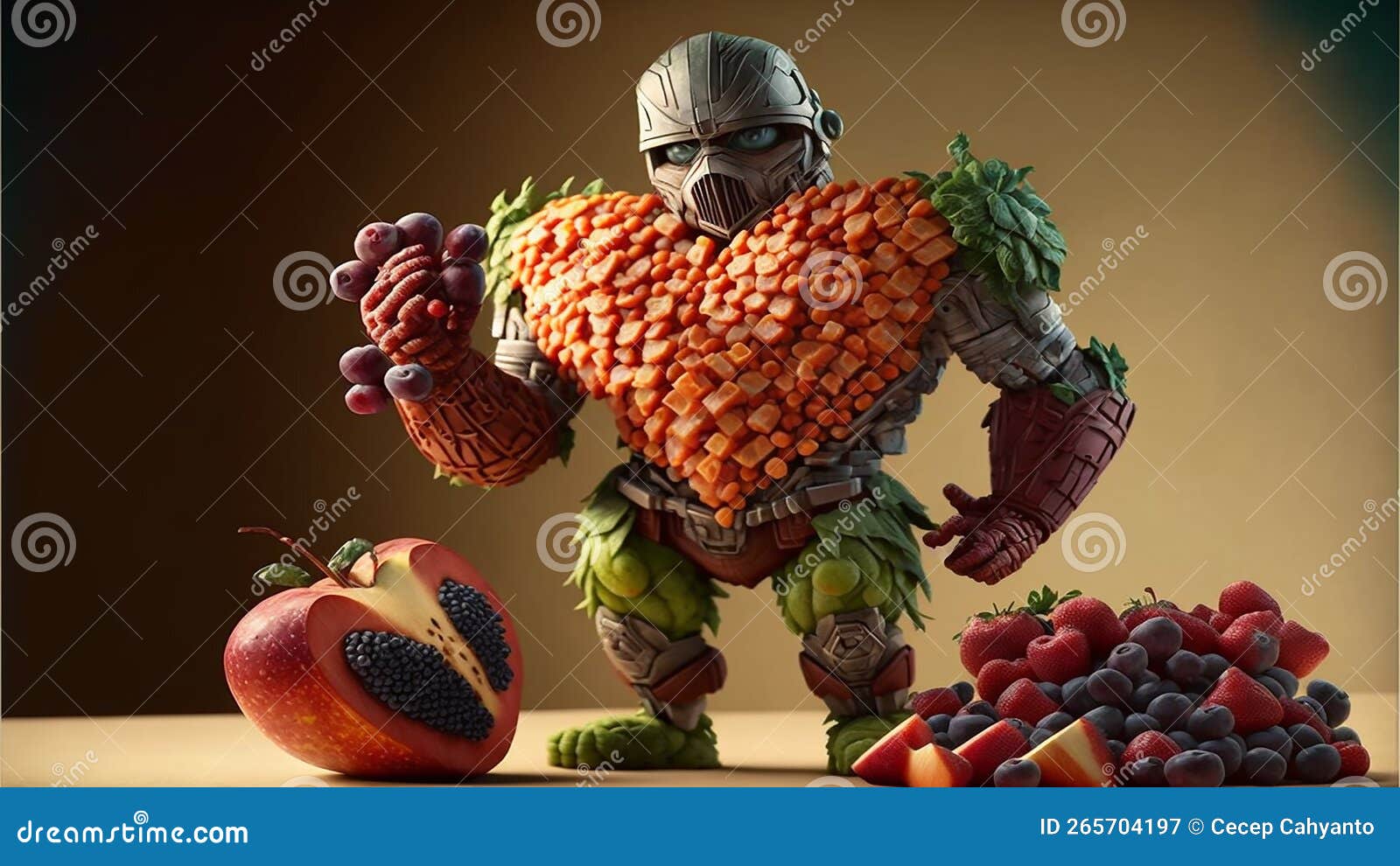 Fruity robot stock image. Image of fruit, figurine, plant - 265704197