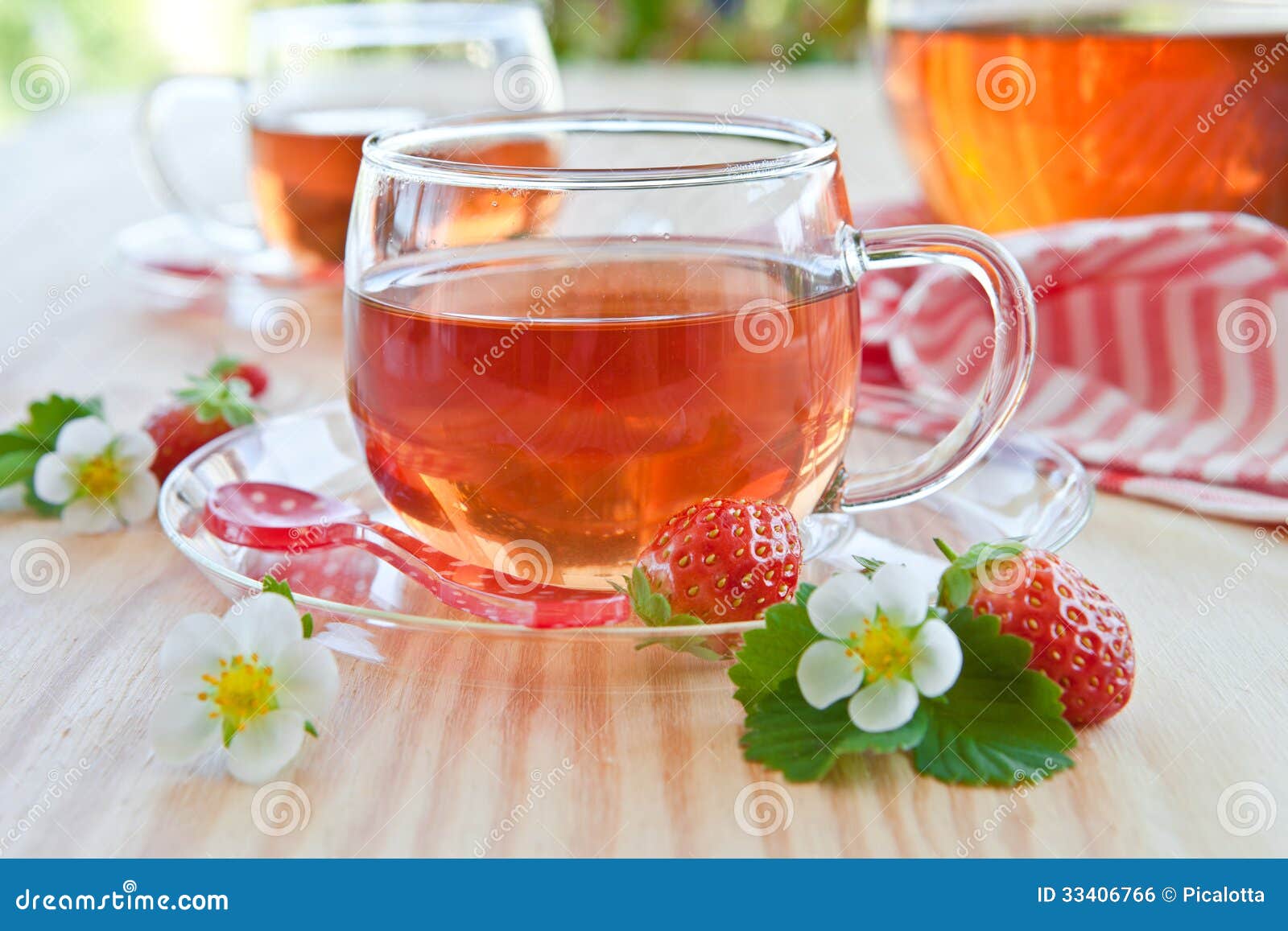 Fruity Tea with Strawberries Stock Photo - Image of beverage, warm ...