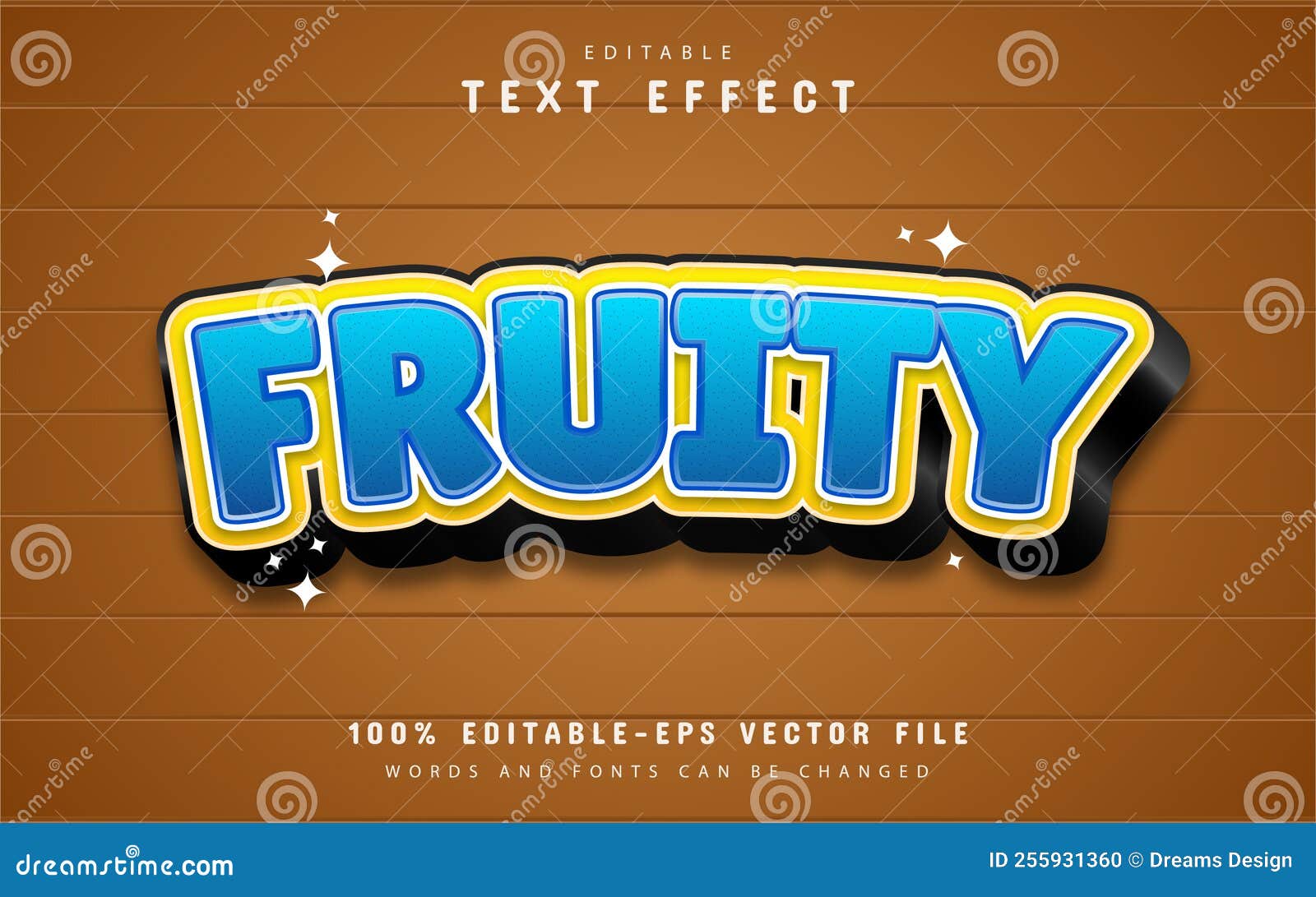 Fruity text effect stock vector. Illustration of clear - 255931360