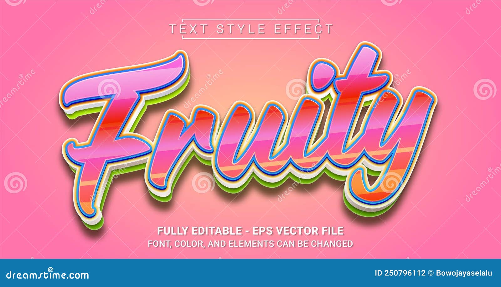 Fruity Text Style Effect. Editable Graphic Text Template Stock Vector ...