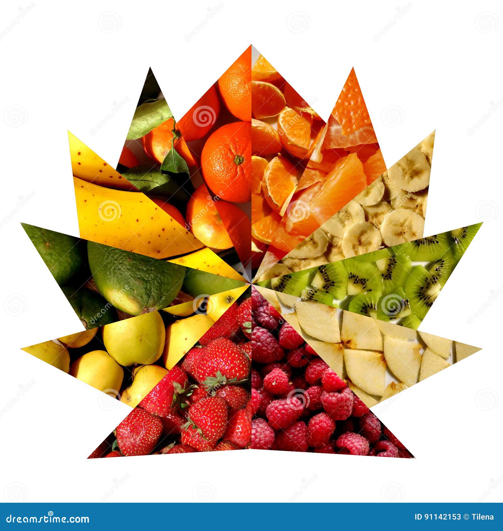 Fruity Textures Inside Triangles Arranged As an Opened Fan Stock Image ...