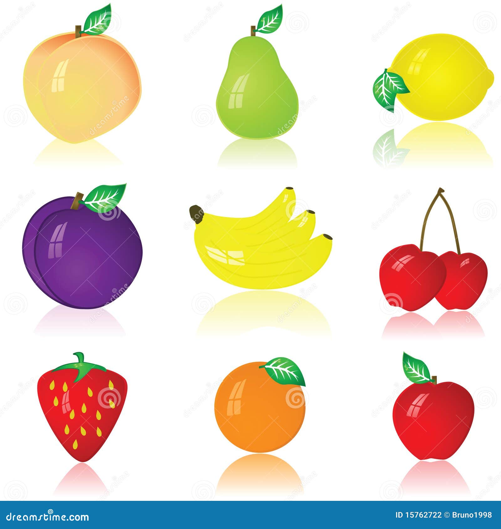 Frukter vektor illustrationer. Illustration av sunt, banta - 15762722