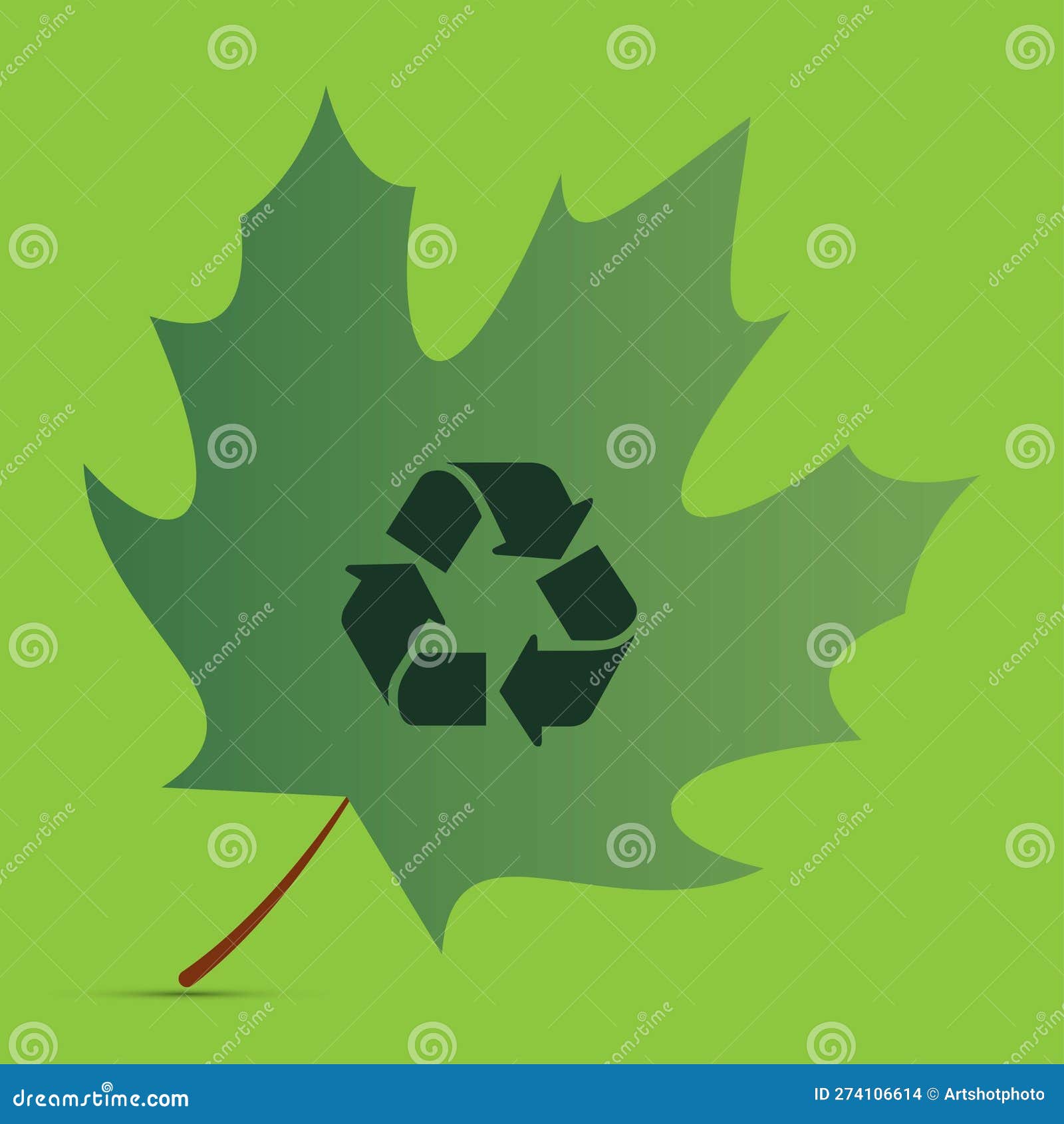 Maple Leaf with Recycle Symbol on it Stock Vector - Illustration of ...