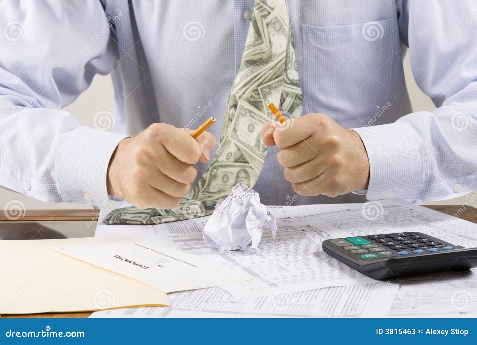 Frustrated accountant stock image. Image of desk, hands - 3815463