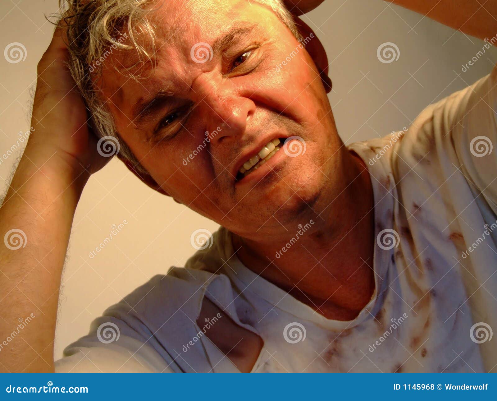 Frustrated and Angry Dirty Senior Man Stock Photo - Image of senior ...