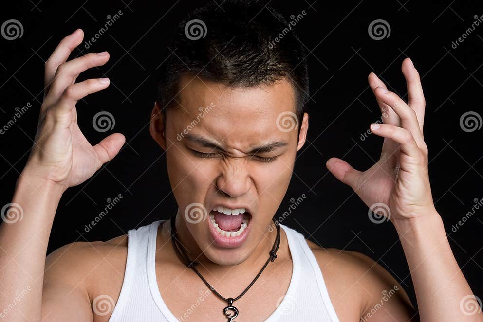 Frustrated Asian Man stock photo. Image of young, person - 11828498