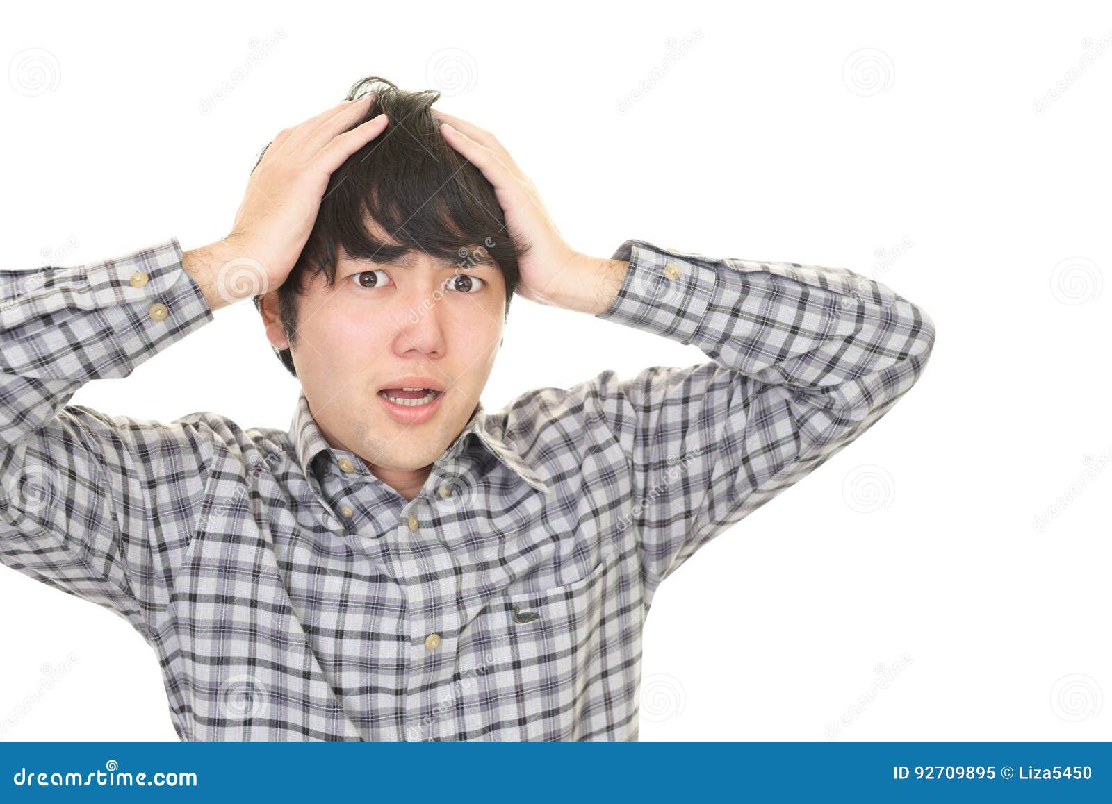 Frustrated Asian man stock image. Image of facial, male - 92709895