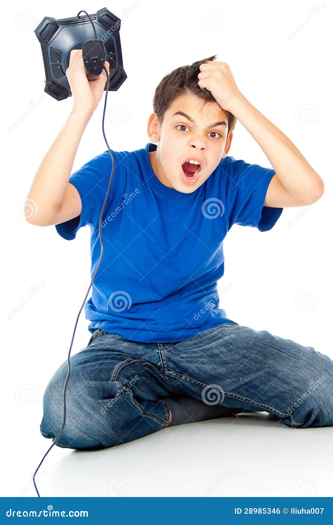 Frustrated Boy with a Joystick Stock Photo - Image of hand, lying: 28985346