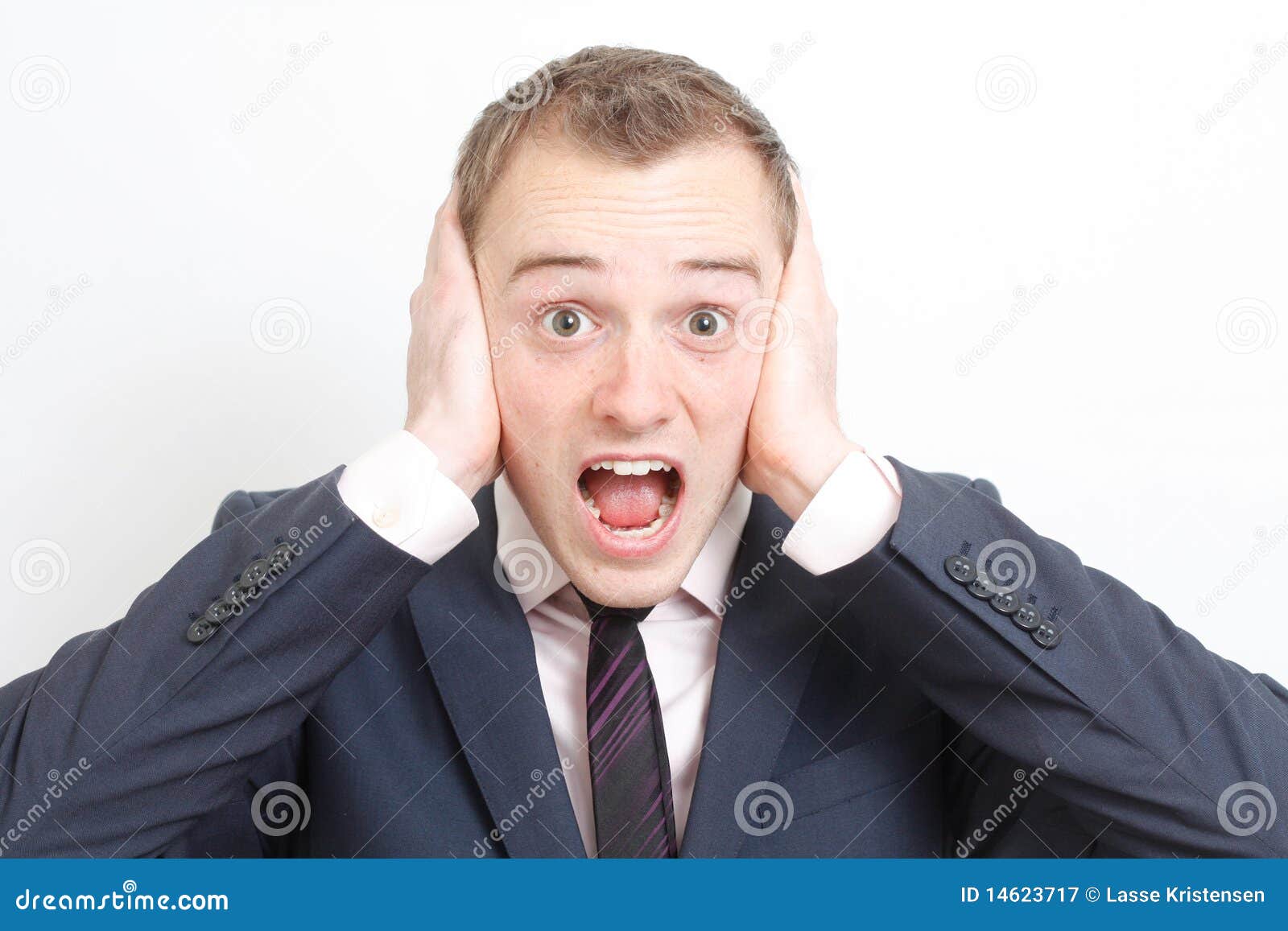 Frustrated business man stock image. Image of exhausted - 14623717