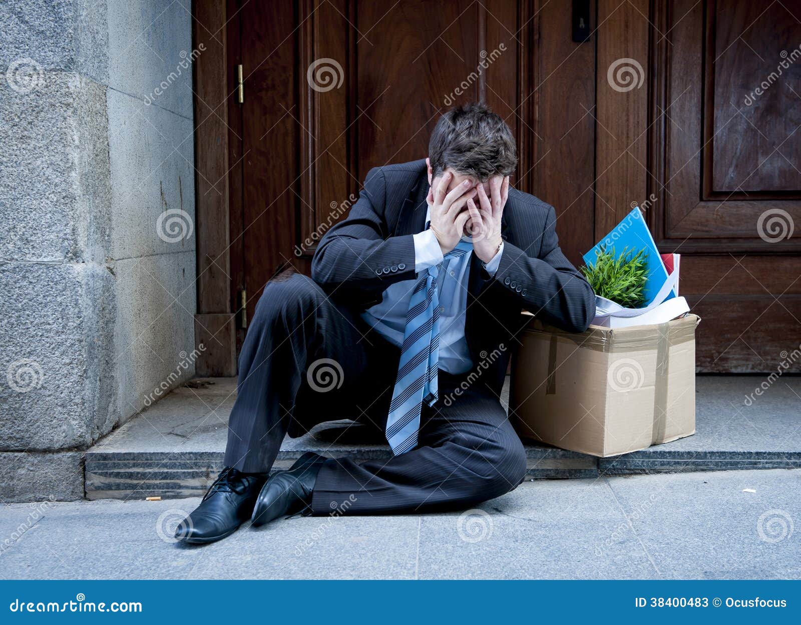 Frustrated Business Man on Street Fired Asking for Help Stock Image ...