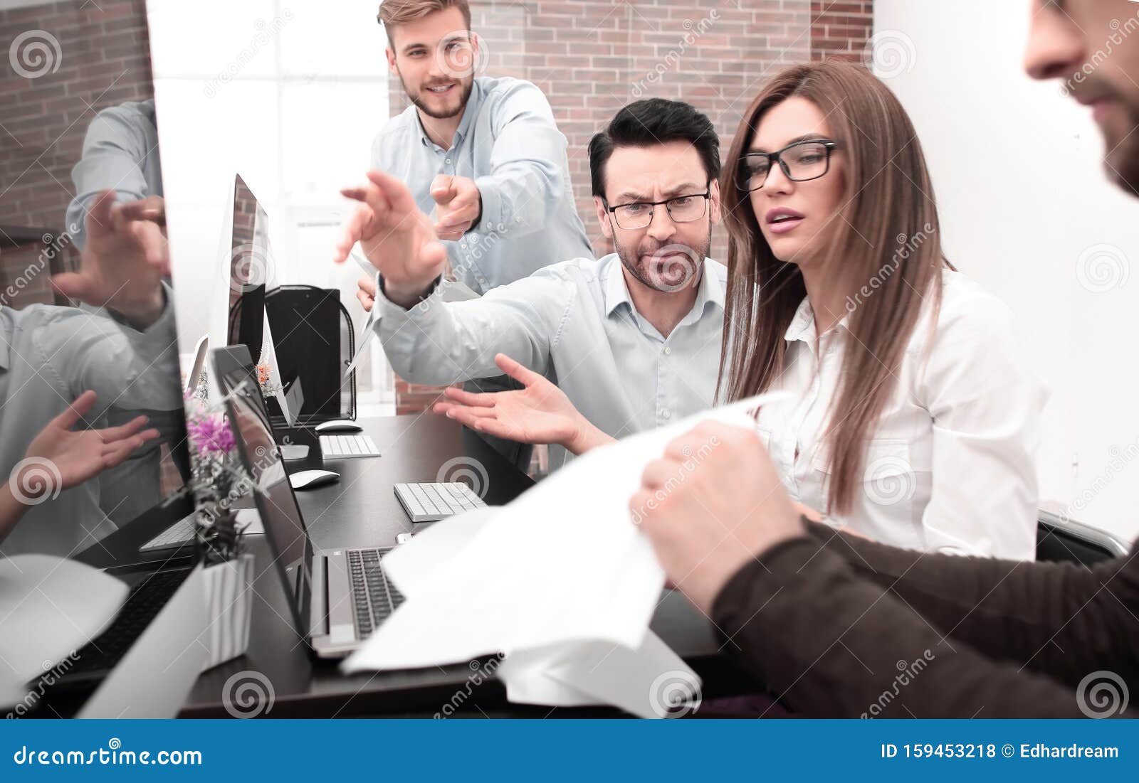 Frustrated Business Team Discussing Financial Problems Stock Photo ...