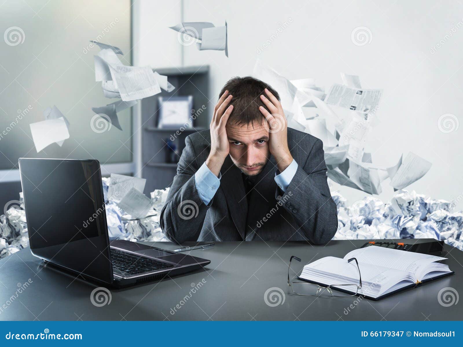 Frustrated businessman stock image. Image of exhaustion - 66179347