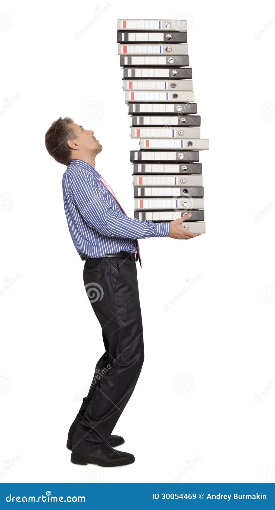 Frustrated Businessman and File Folders Stock Image - Image of ...