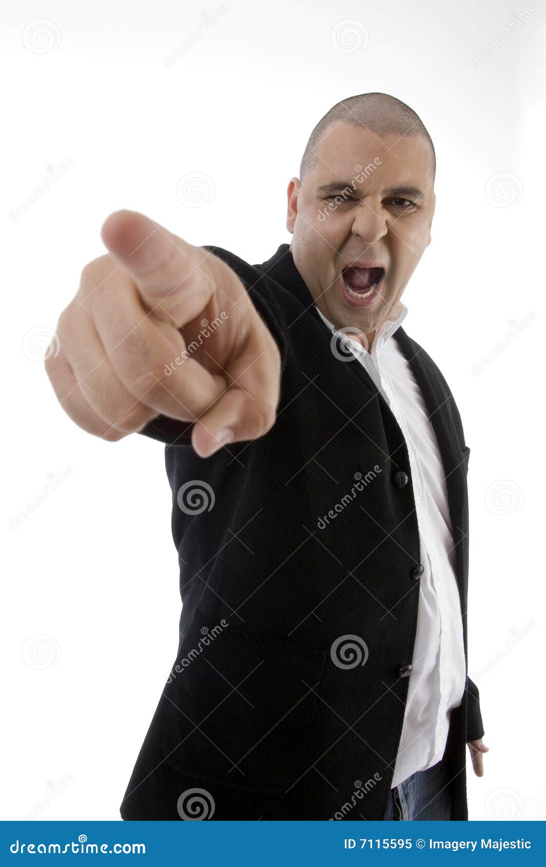Frustrated Businessman Shouting and Pointing Stock Image - Image of ...