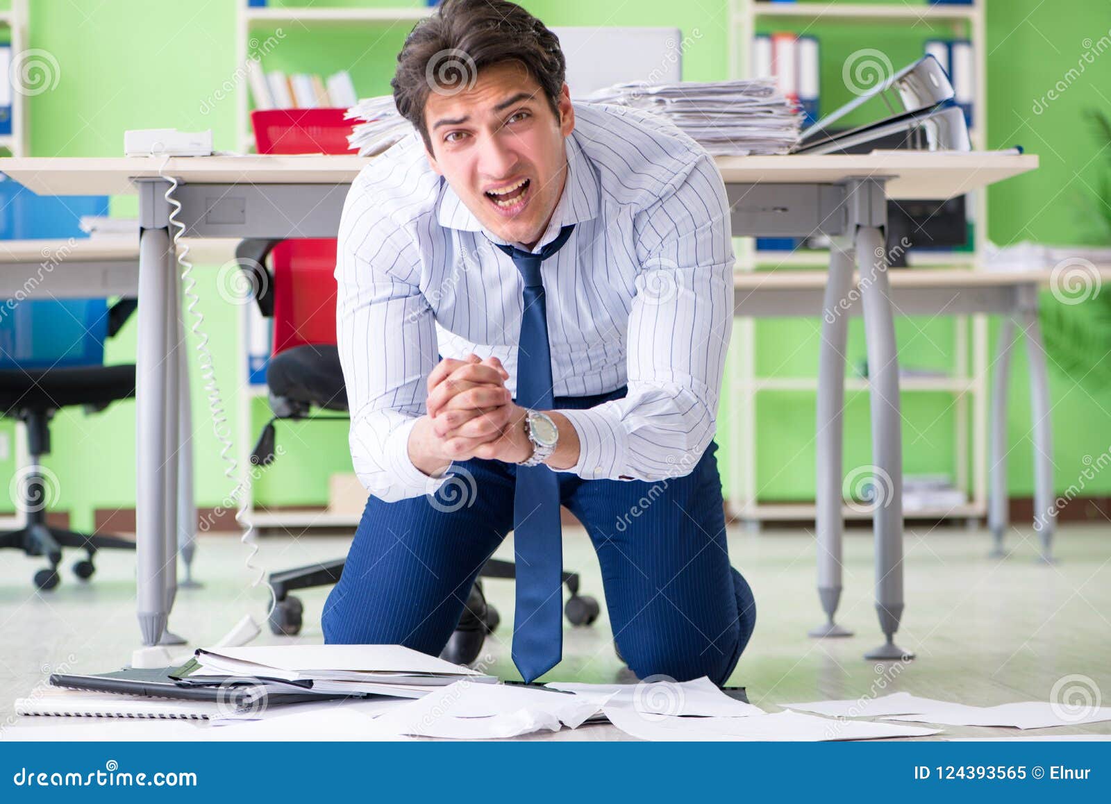 The Frustrated Businessman Stressed from Excessive Work Stock Image ...