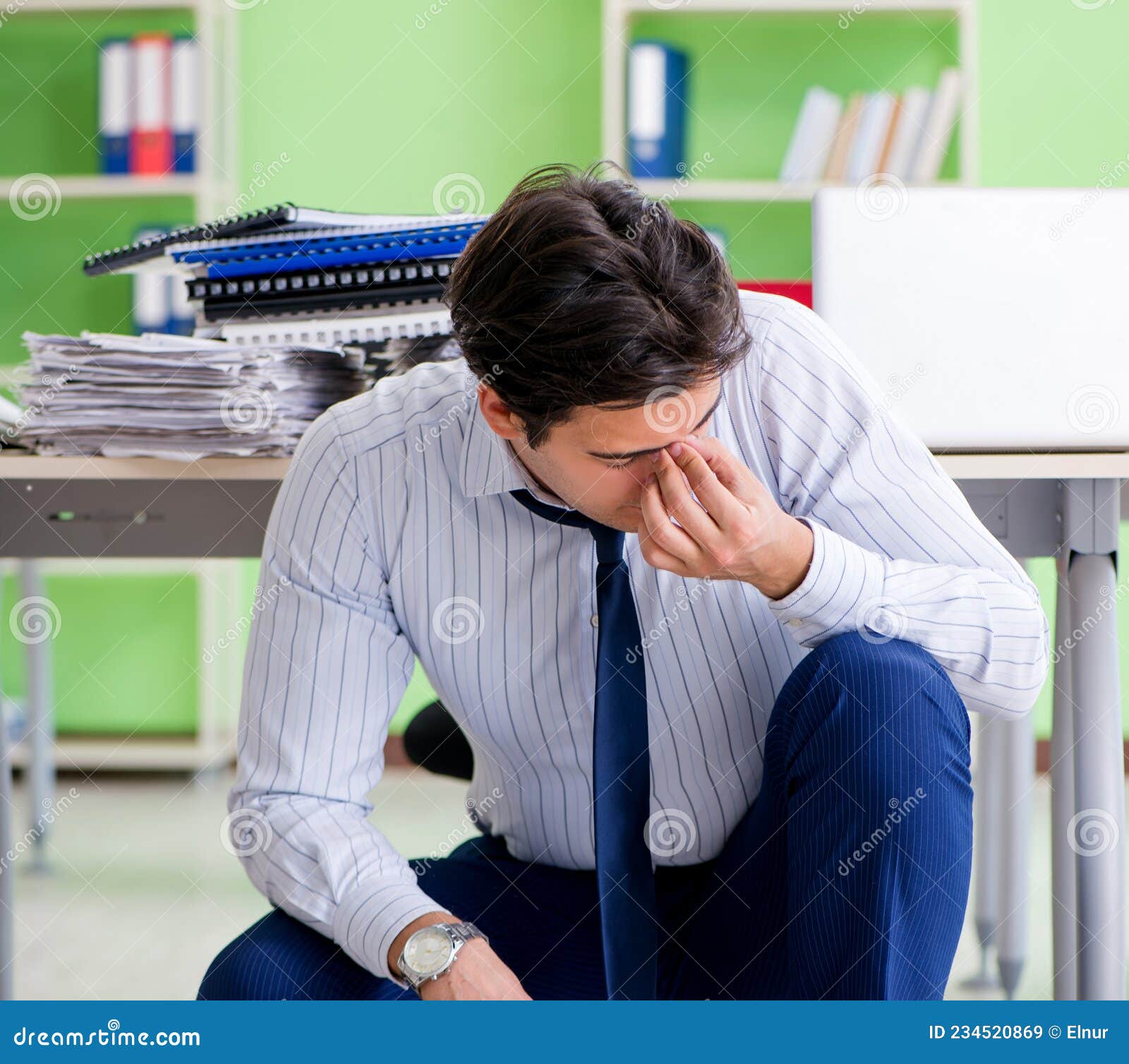 Frustrated Businessman Stressed from Excessive Work Stock Image - Image ...