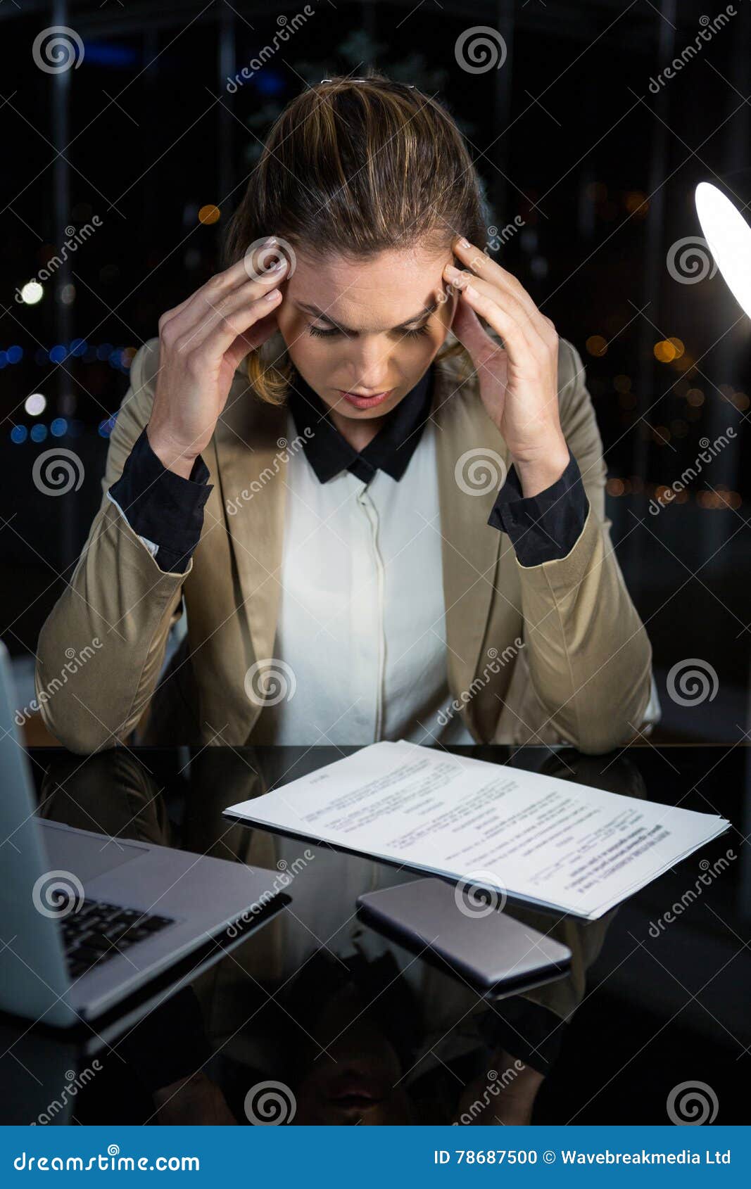 Frustrated Businesswoman Working in Office Stock Photo - Image of ...