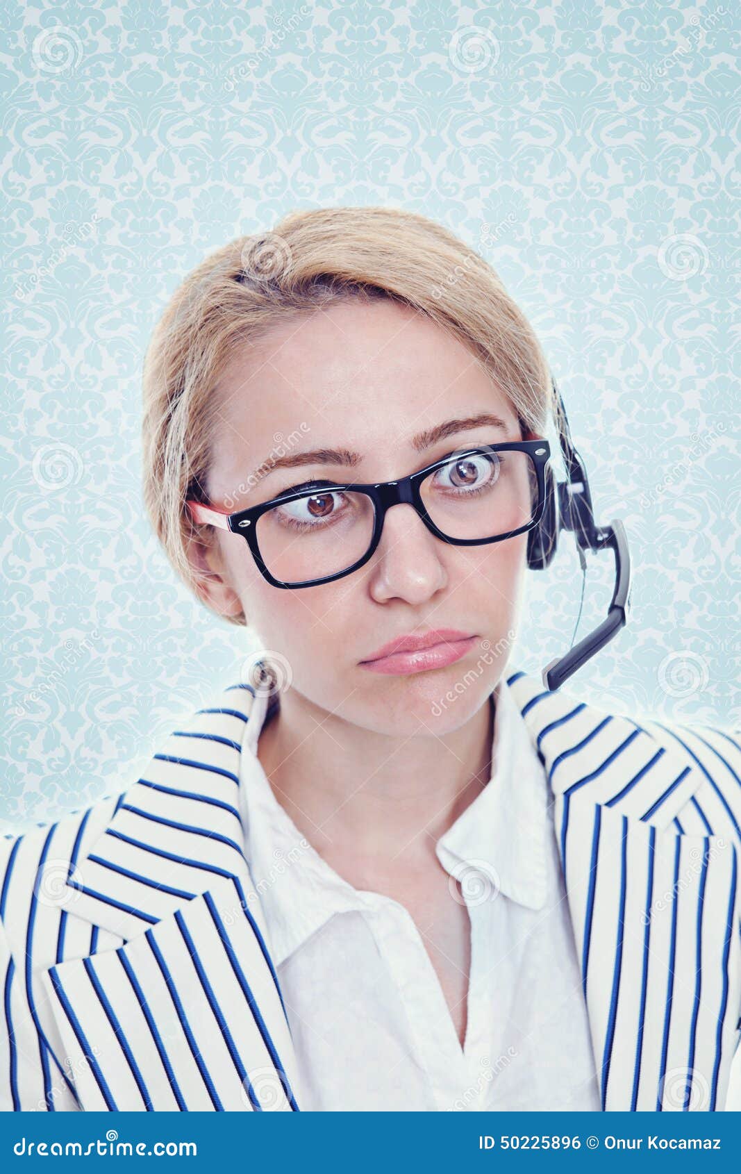Frustrated Call Center Representative Stock Photo - Image of assistance ...