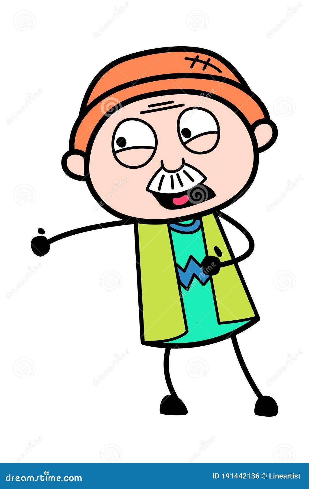 Frustrated Cartoon Grandpa Yelling Stock Illustration - Illustration of ...