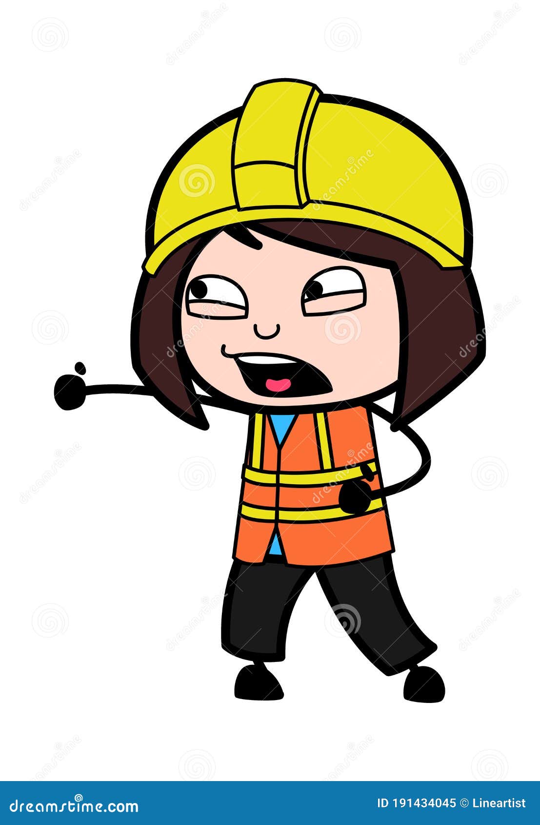 Frustrated Cartoon Lady Engineer Yelling Stock Illustration ...