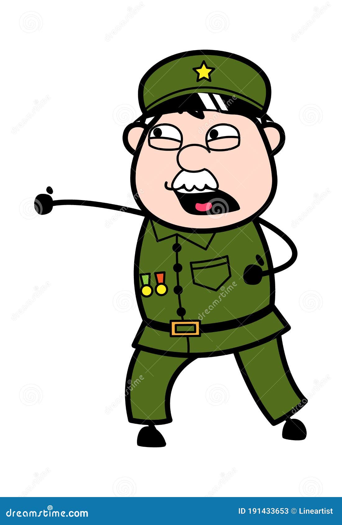 Irritated Military Man Cartoon Illustration | CartoonDealer.com #191433629