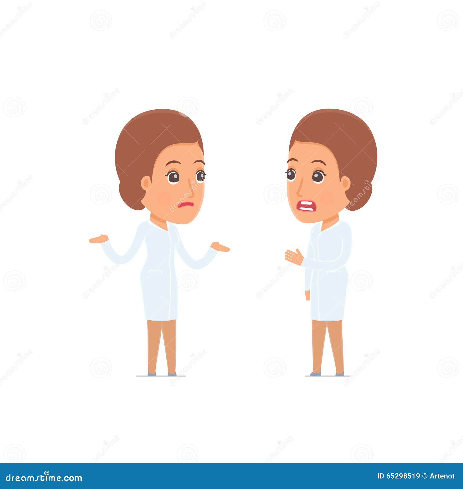 Frustrated Character Nurse Can Not Help To Solve the Problem Stock ...