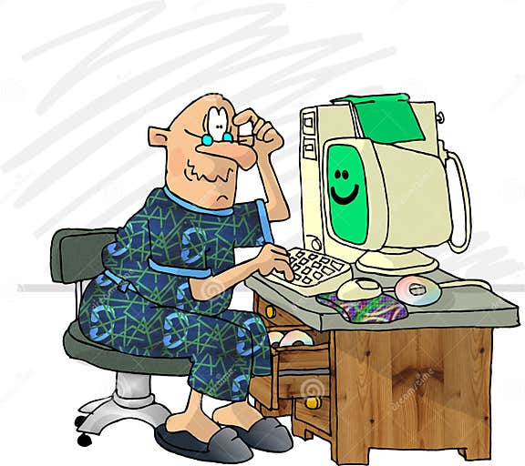 Frustrated Computer User stock illustration. Illustration of male - 45831