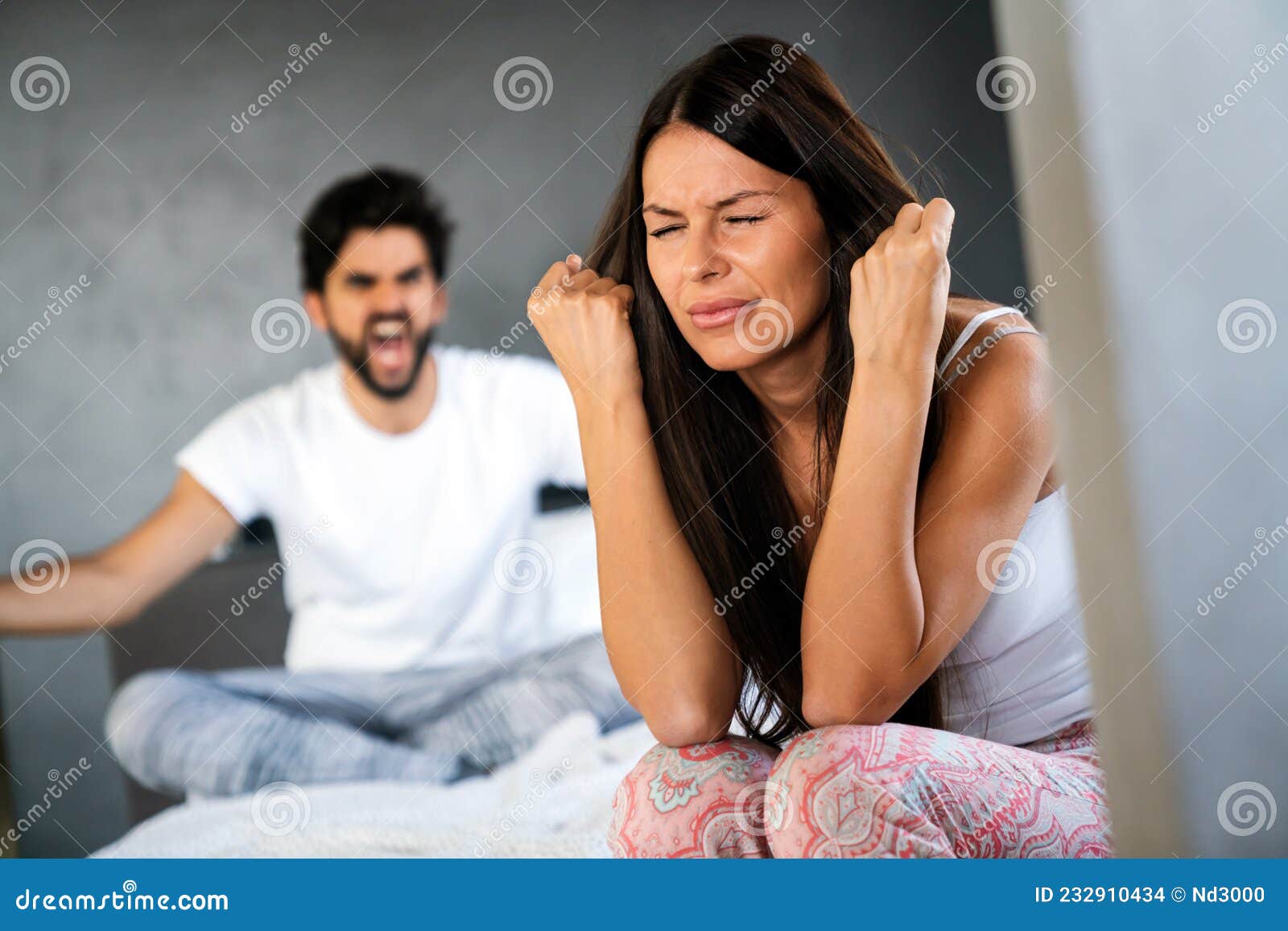 Frustrated Couple Arguing and Having Marriage Problems. Domestic ...