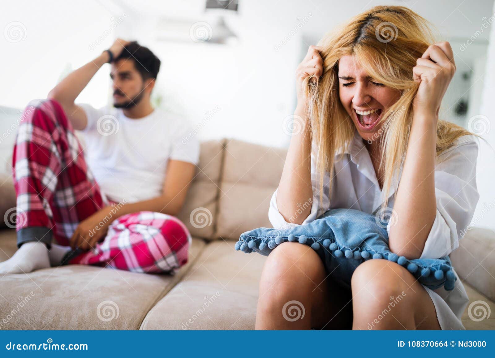 Stressed Couple Arguing and Having Marriage Problems Stock Photo ...