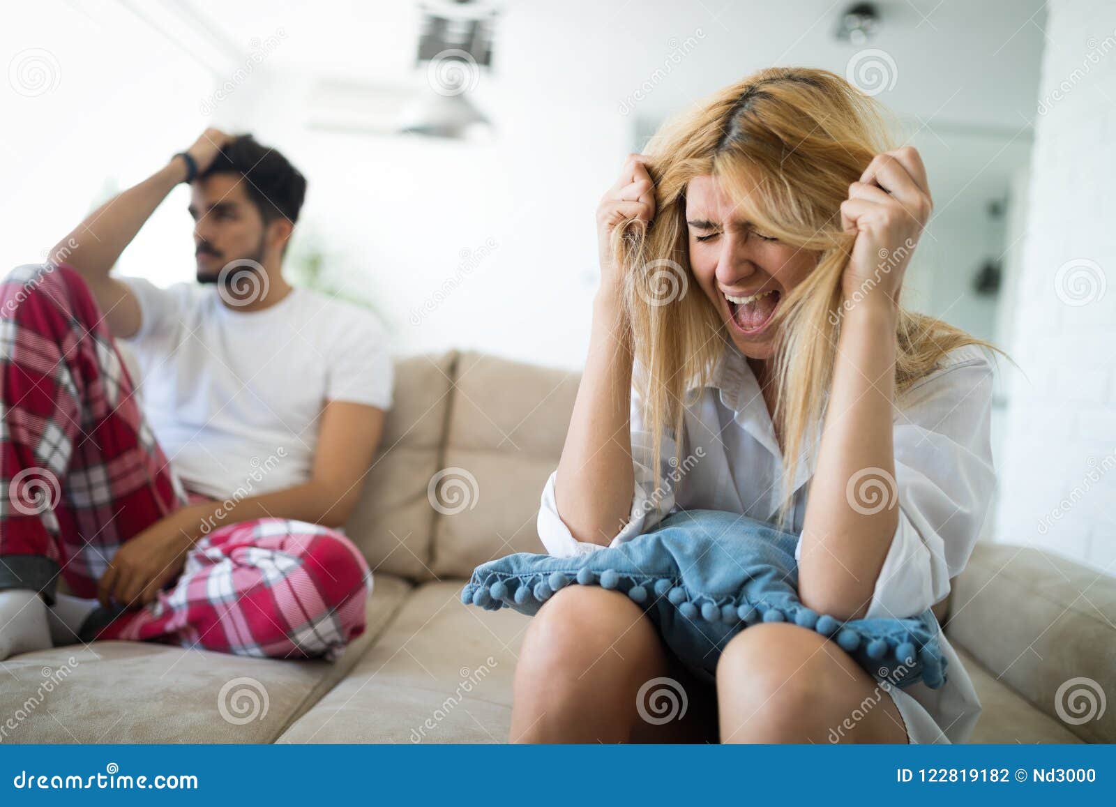 Stressed Couple Arguing and Having Marriage Problems Stock Photo ...