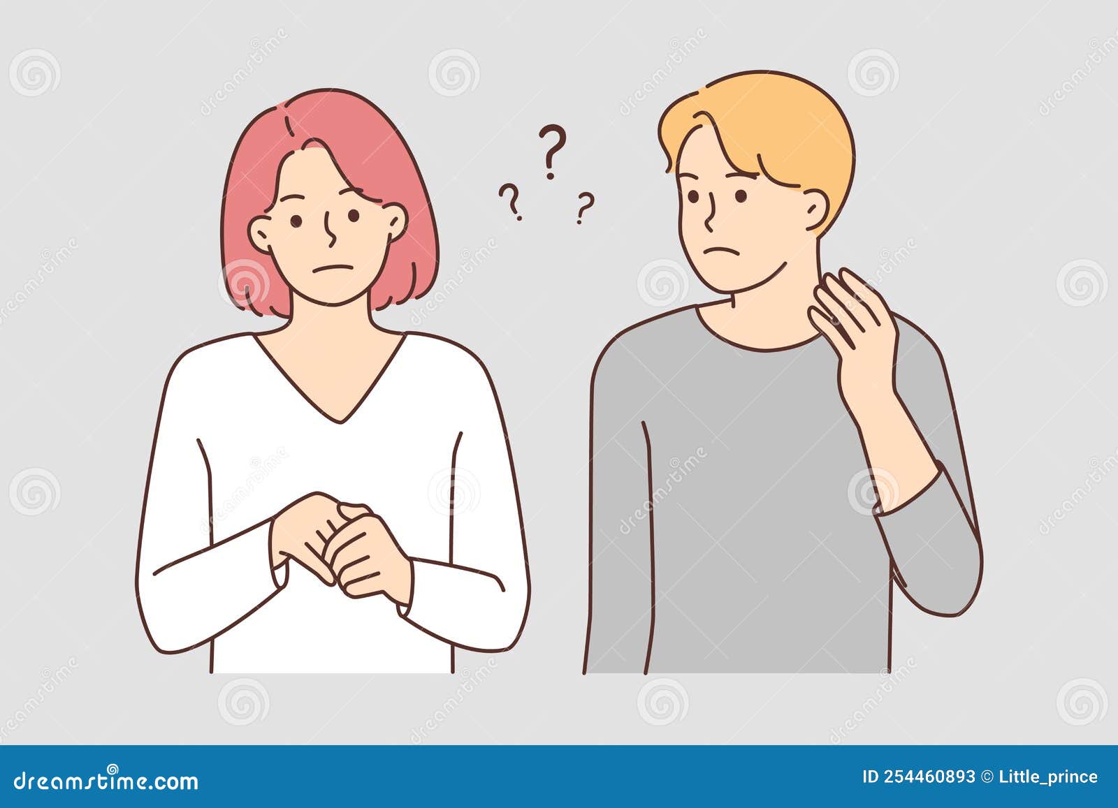 Frustrated Couple Have Misunderstanding Stock Vector Illustration Of