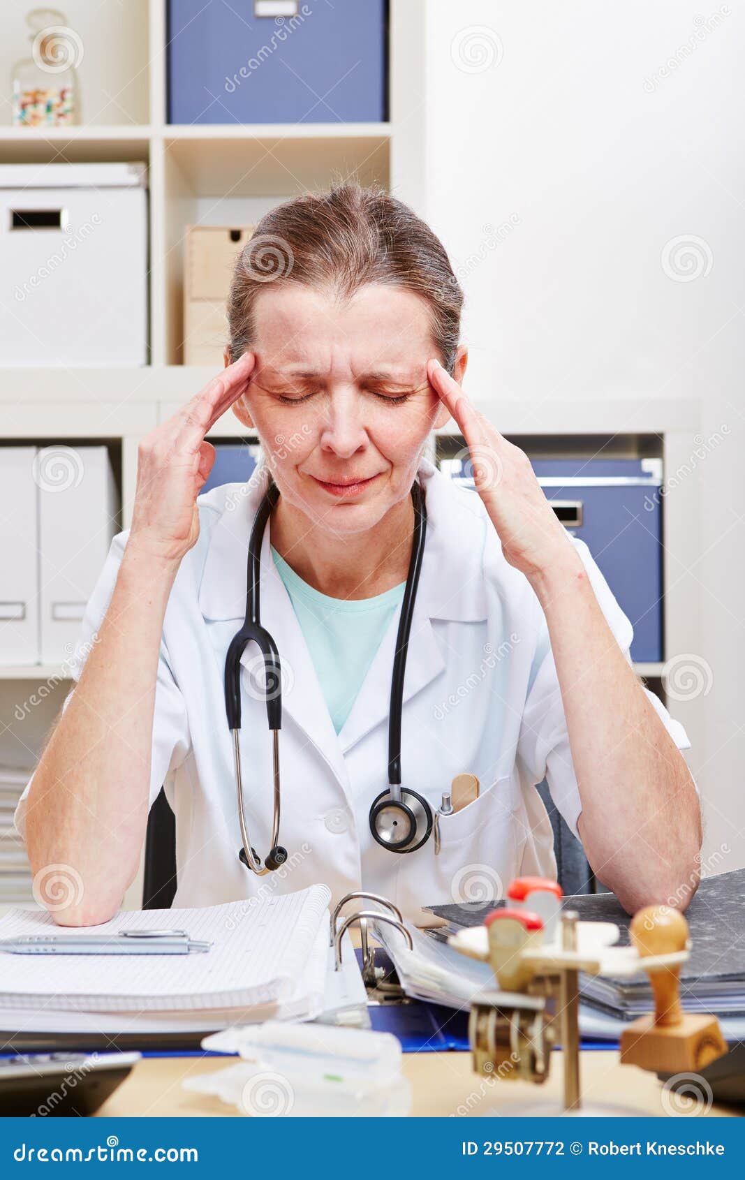 Frustrated Doctor with Headache Stock Photo - Image of pain, citizen ...