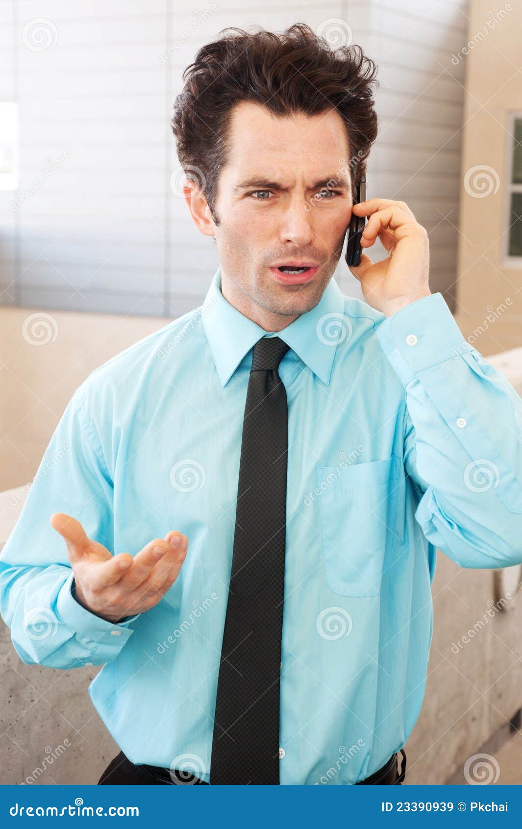 Frustrated Executive on Cell Phone Stock Image - Image of frusrtated ...